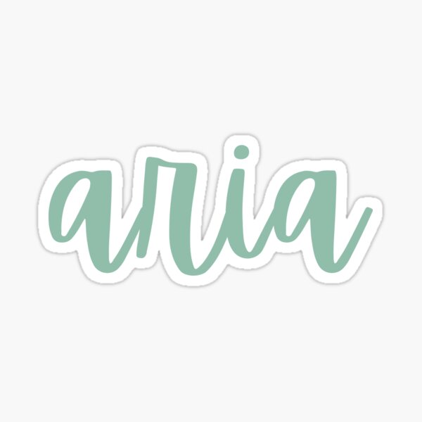 "Aria Name - Sage Green" Sticker by moxsto | Redbubble