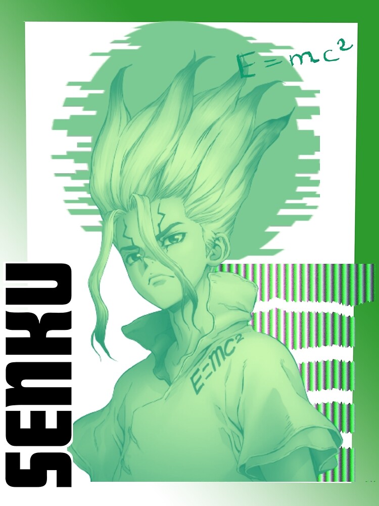 "Senku Dr Stone Green glitch design" Poster for Sale by Aureo- | Redbubble