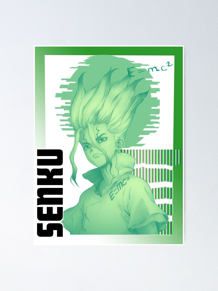 "Senku Dr Stone Green glitch design" Poster for Sale by Aureo- | Redbubble
