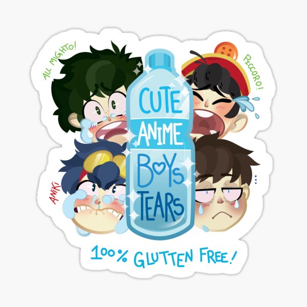 "Cute Anime Boys Tears" Sticker for Sale by Mekacrap | Redbubble