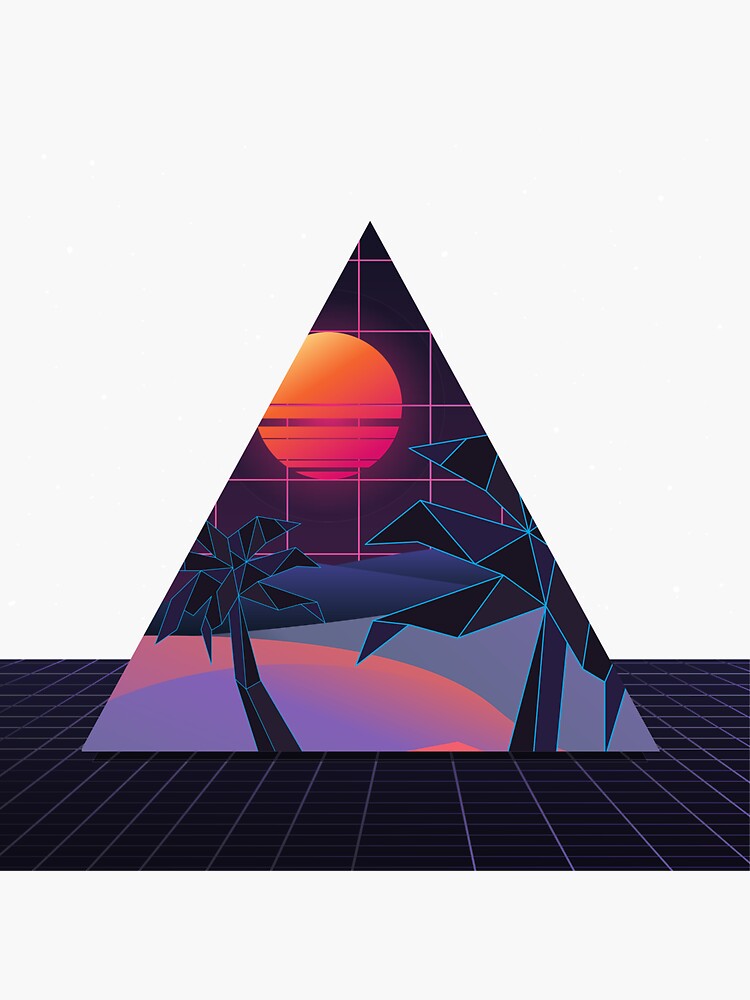 "Retrowave triangle" Sticker for Sale by yass14 | Redbubble