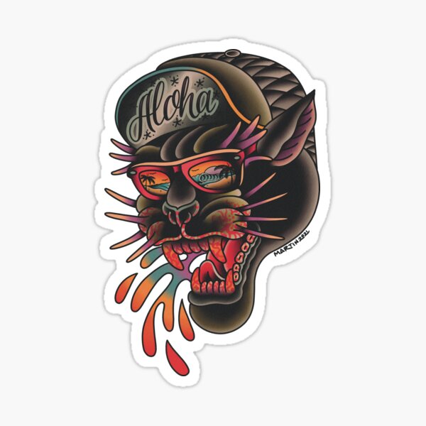 "Aloha Panther Beach Scene" Sticker for Sale by Aloha-Life-808 | Redbubble