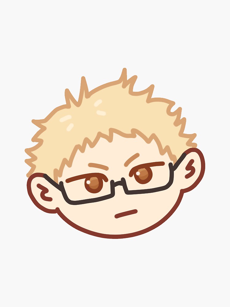 "Haikyuu!! Chibi Tsukishima Kei" Sticker by tigerjawed | Redbubble