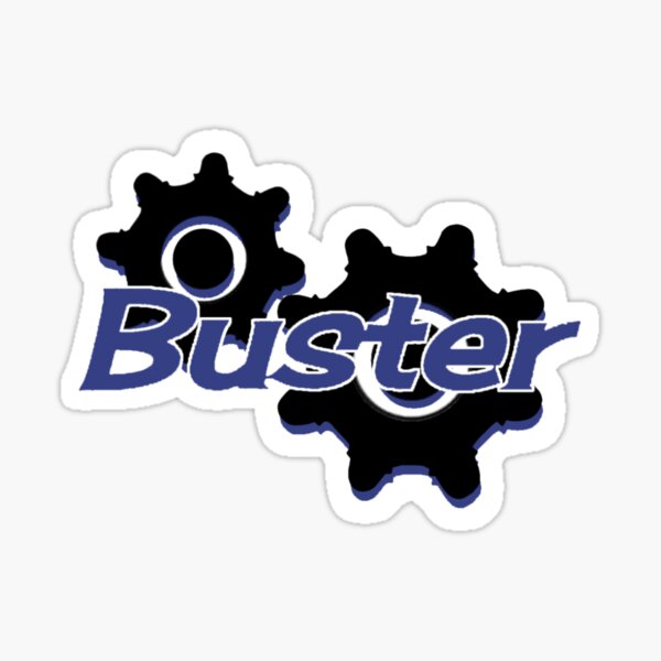 "Buster logo (dark) (with words)" Sticker for Sale by Irishpotato-19 ...