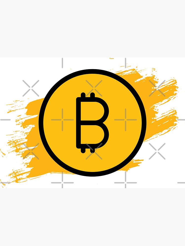 "Bitcoin symbol -- black and yellow logo" Sticker for Sale by ...