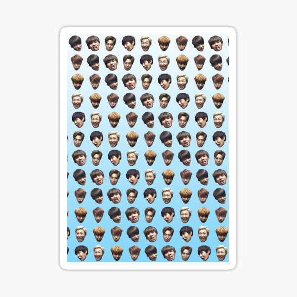 "BTS (Bangtan Sonyeondan) FUNNY DERP FACE GRADIENT BLUE" Sticker for ...