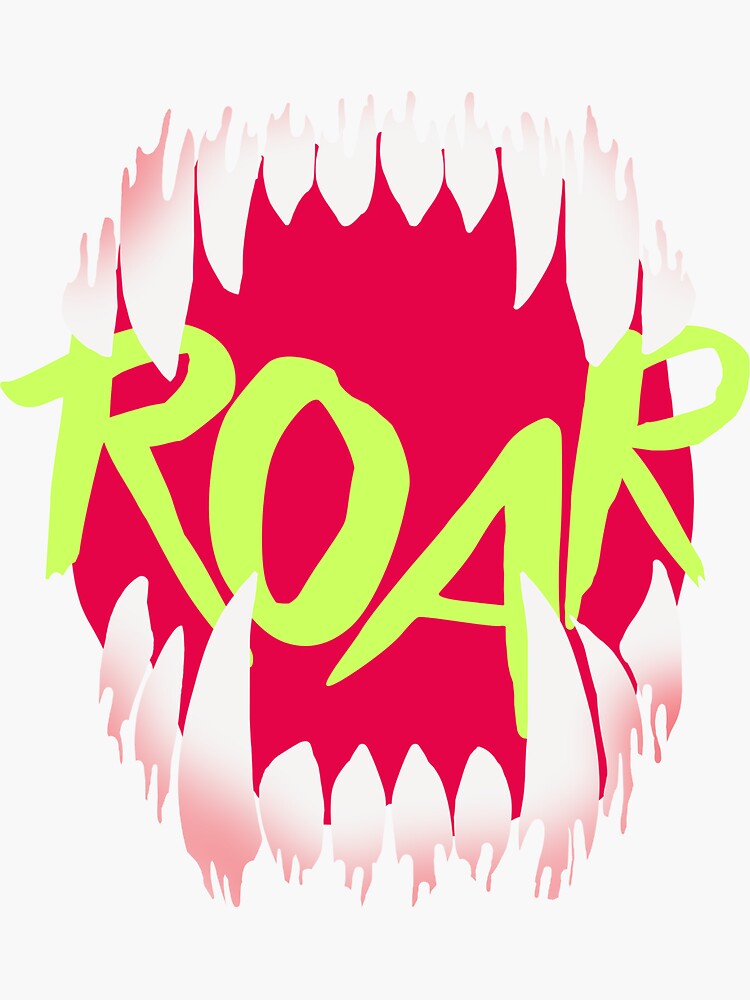 "ROAR - beast teeth lettering" Sticker for Sale by Kimaginative | Redbubble