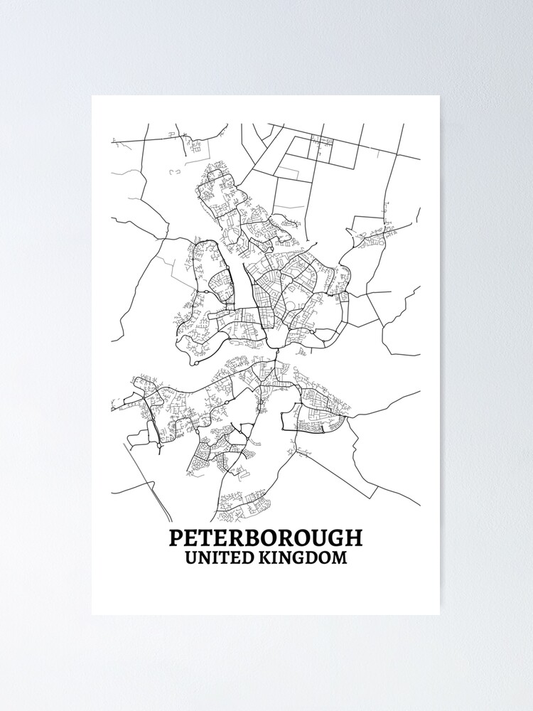 "Peterborough , United Kingdom City Map" Poster by JordanSy95 | Redbubble