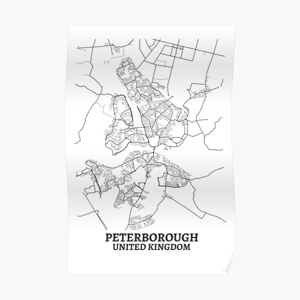 "Peterborough , United Kingdom City Map" Poster by JordanSy95 | Redbubble