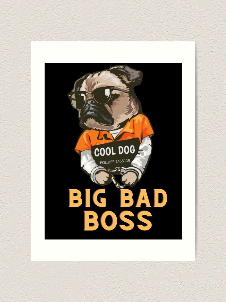 "cartoon pug dog in prison costume" Art Print by TAMBUGH | Redbubble