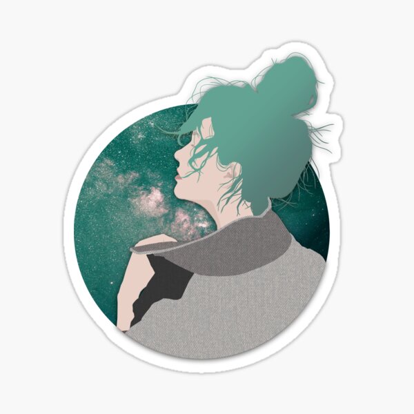 "Blue hair girl" Sticker for Sale by MyraVon | Redbubble