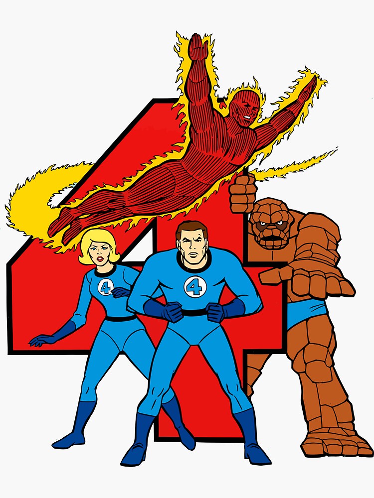 "Fantastic Four" Sticker for Sale by Zaramashop | Redbubble