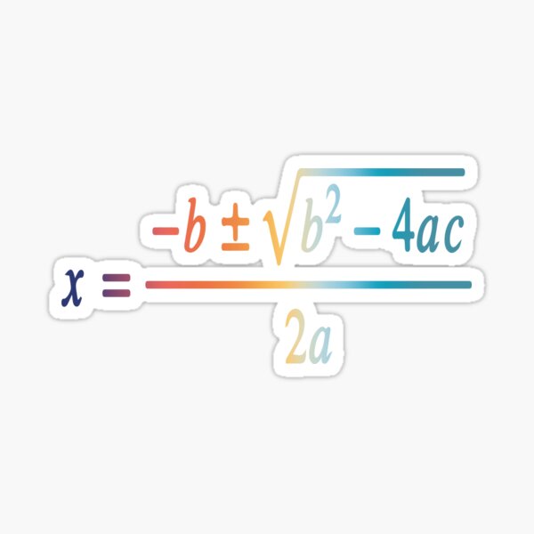 "quadratic formula, mathematics" Sticker for Sale by D2X-design | Redbubble