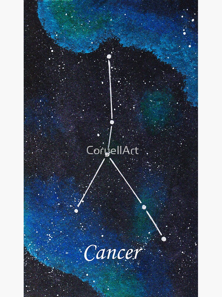 "Cancer Zodiac Sign Space Painting" Sticker for Sale by CoryellArt ...