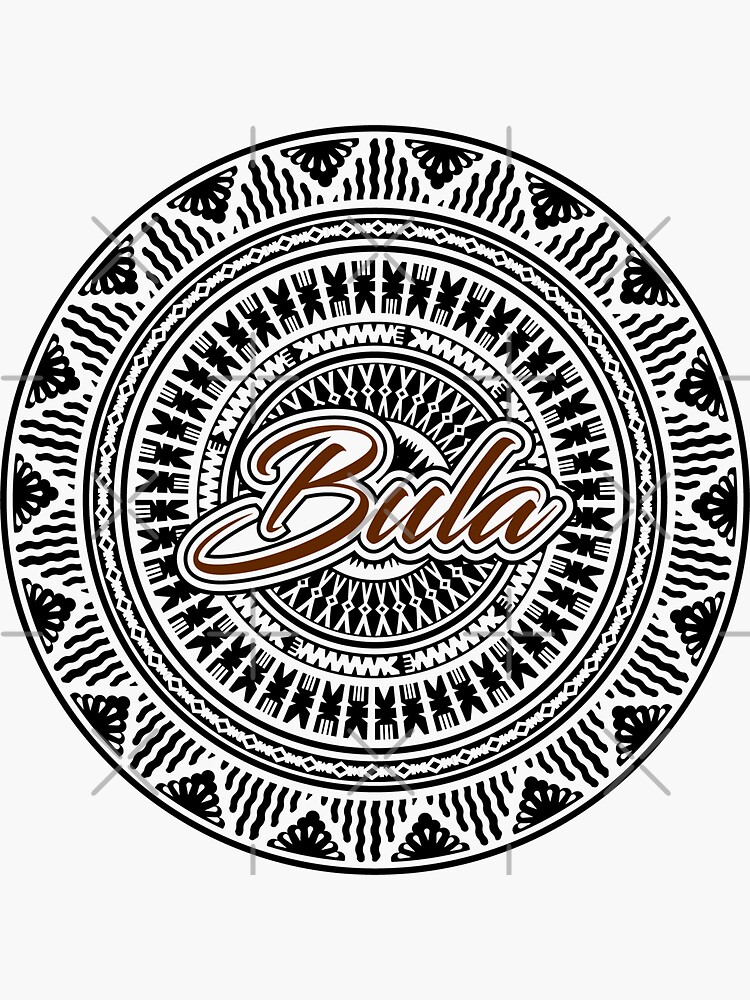 "BULA - Fiji Traditional Tapa" Sticker for Sale by HueyFiji | Redbubble