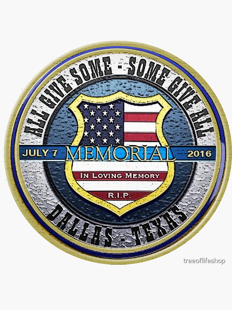 "Dallas Police Officer Memorial" Sticker for Sale by treeoflifeshop ...