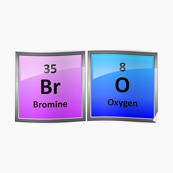 "BrO in Periodic Table Element Symbols" Poster by sciencenotes | Redbubble
