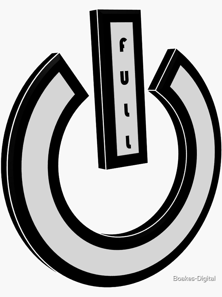 "Full Power" Sticker by Boakes-Digital | Redbubble