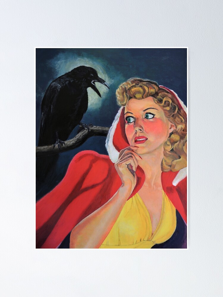 Póster «Portada de la revista Pulp cuervo Caperucita Roja bosque a la ...