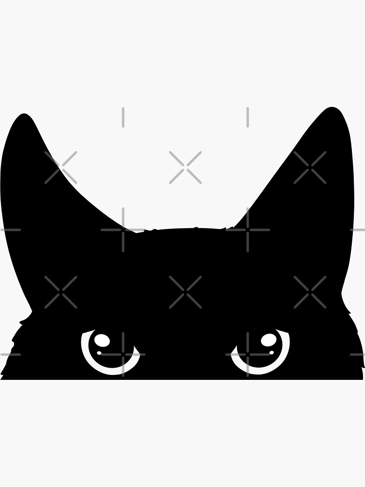 "Peeking Black Cat Silhouette " Sticker for Sale by Lady-Lilac | Redbubble