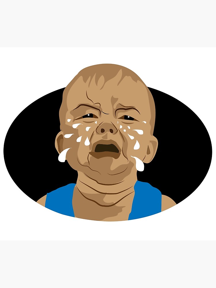 "Cute Afro American crying baby emoticon. Tearful African child emoji ...