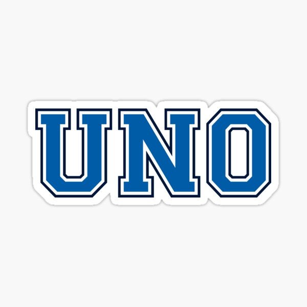 "uno college font" Sticker for Sale by scollegestuff | Redbubble