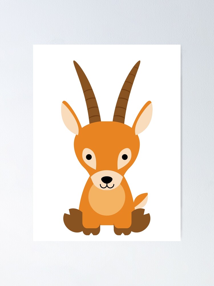"Cute Cartoon Gazelle Gift" Poster for Sale by PurefireGifts | Redbubble