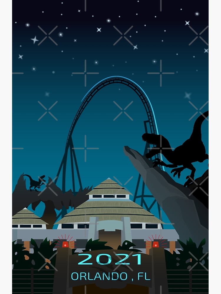 "VelociCoaster at Night Travel Poster" Poster for Sale by dextro10 ...