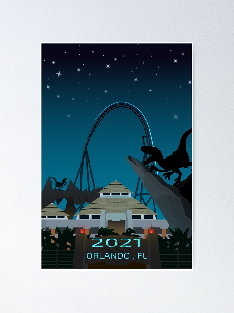 "VelociCoaster at Night Travel Poster" Poster for Sale by dextro10 ...