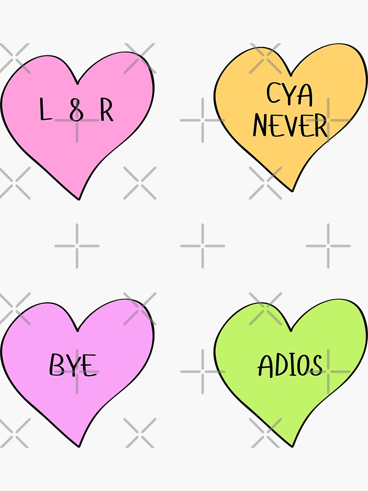 "L8R 4-PACK Sassy Conversation Hearts - Trendy/Hipster/Tumblr Meme ...