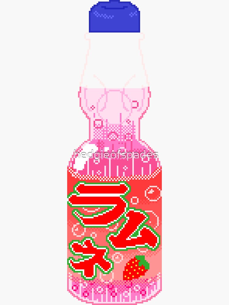 "Strawberry Ramune" Sticker for Sale by hedgieofspades | Redbubble