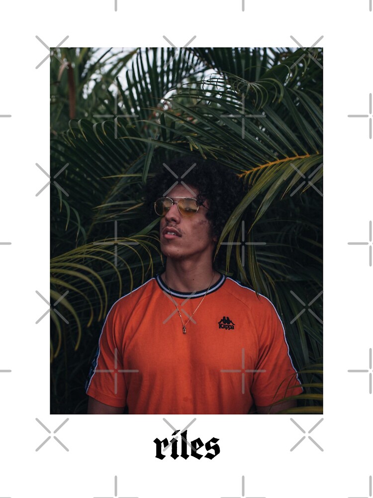 "Rilès - Poster portrait in the palm trees." Sticker by CARLYXE | Redbubble