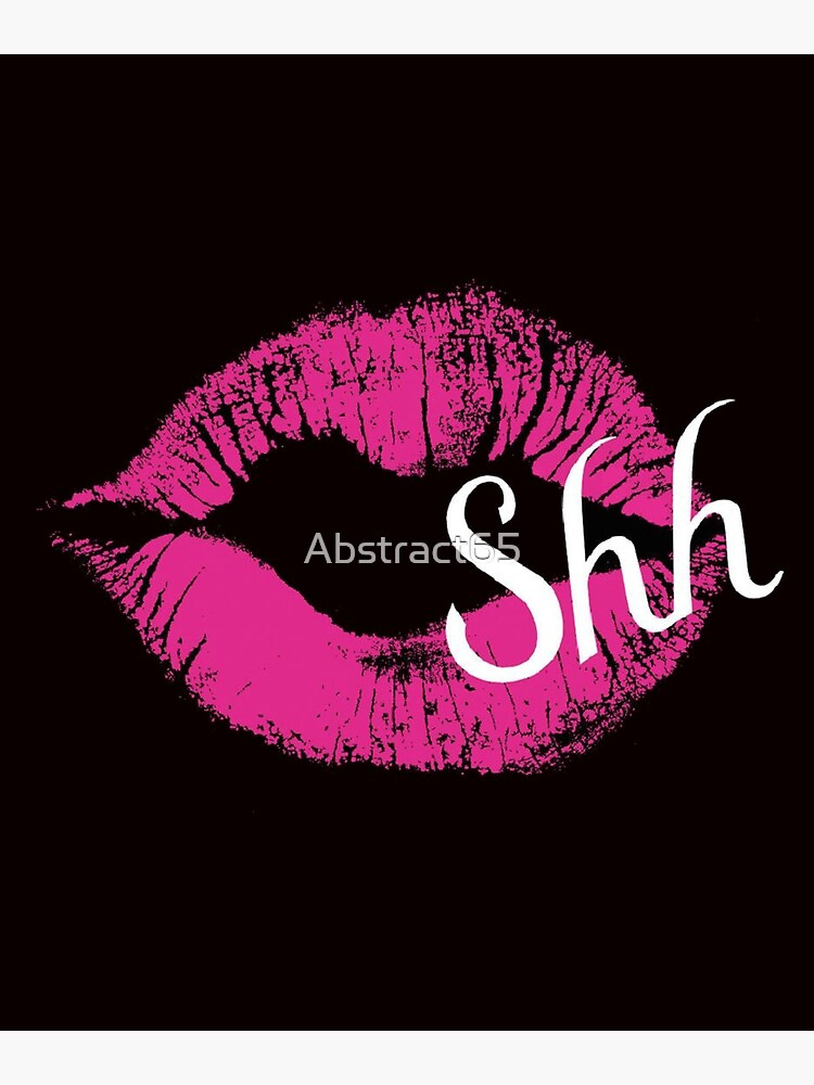 "Hot Pink Lips Shhhhhh Pop Art Design" Poster by Abstract65 | Redbubble