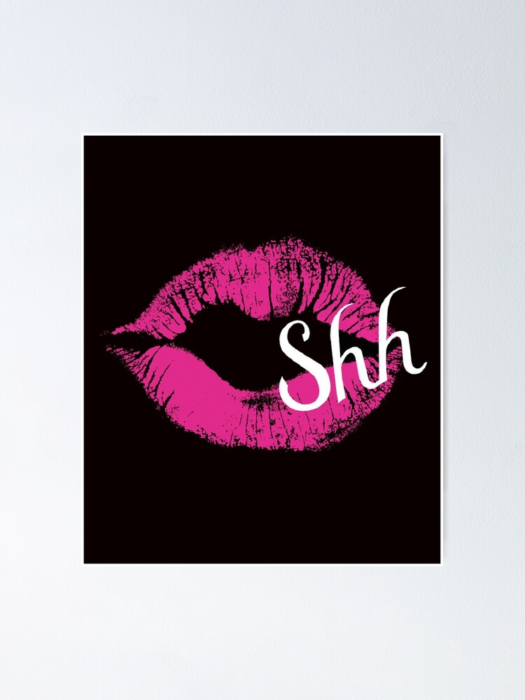 "Hot Pink Lips Shhhhhh Pop Art Design" Poster by Abstract65 | Redbubble