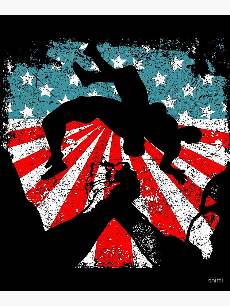 Póster «Lucha Libre Boxeo Bandera americana Lucha ninja Combate Flip ...