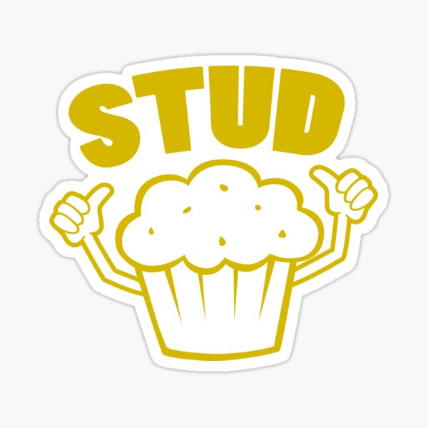 "Stud Muffin" Sticker for Sale by DetourShirts | Redbubble