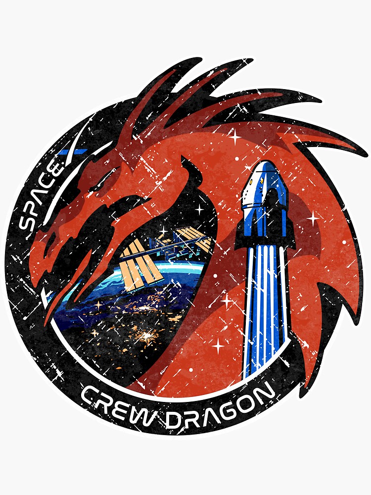 "Crew Dragon Emblem" Sticker for Sale by arthook | Redbubble
