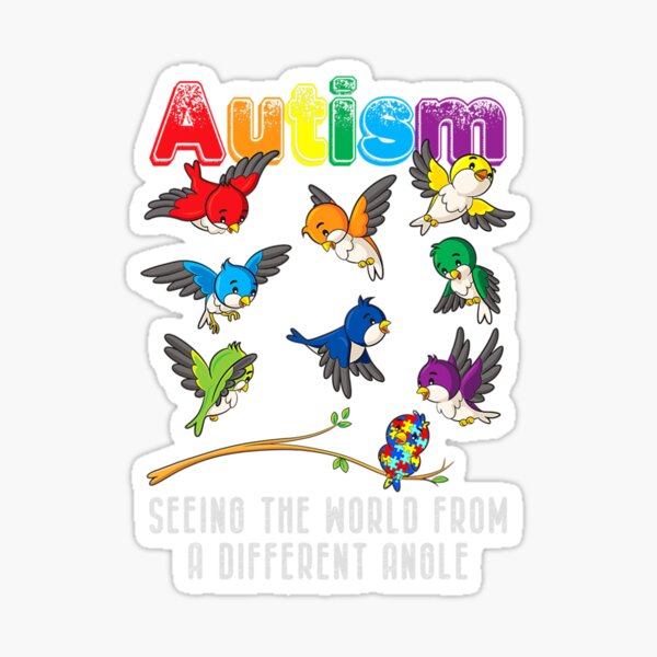 "Autism Awareness Month Cute Owl Puzzles Autistic Kids" Sticker for ...
