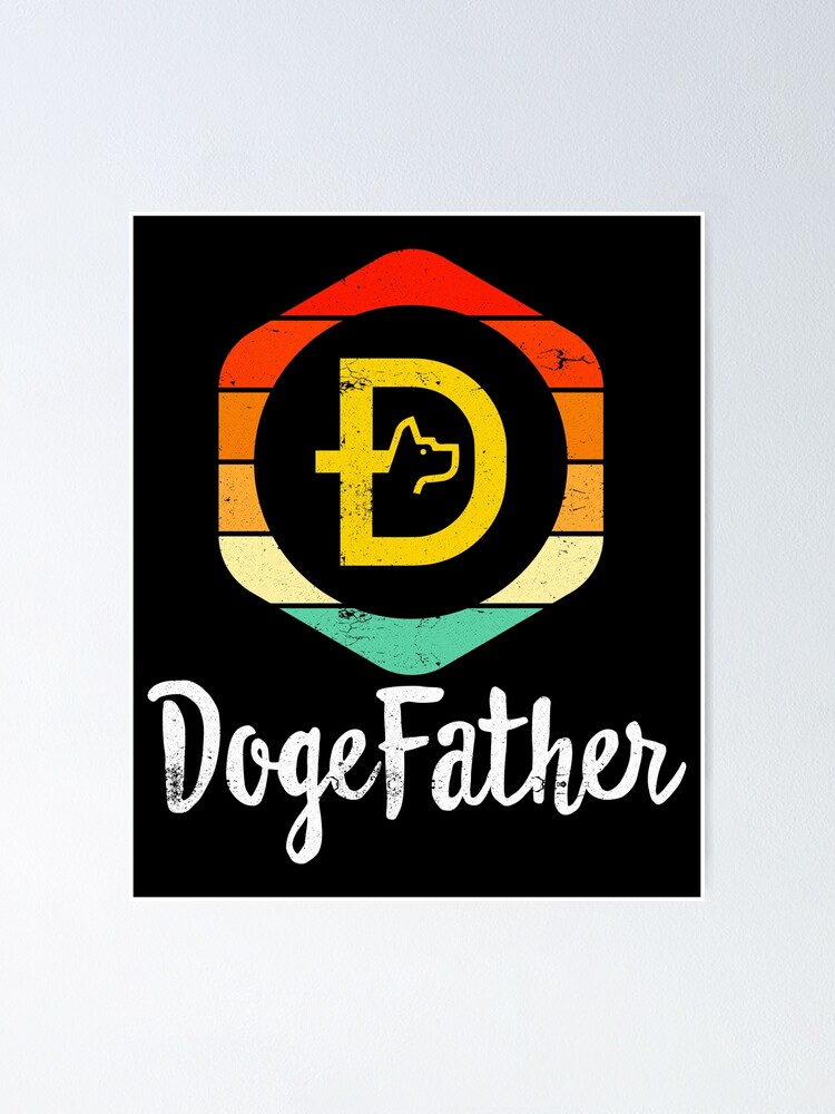 Poster « Dogecoin Dogefather drôle Doge Cryptocurrency Meme Vintage ...