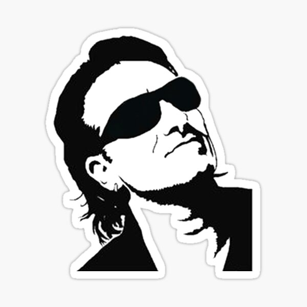 "Bono Vox U2 Singer" Sticker for Sale by Dino-Photo | Redbubble