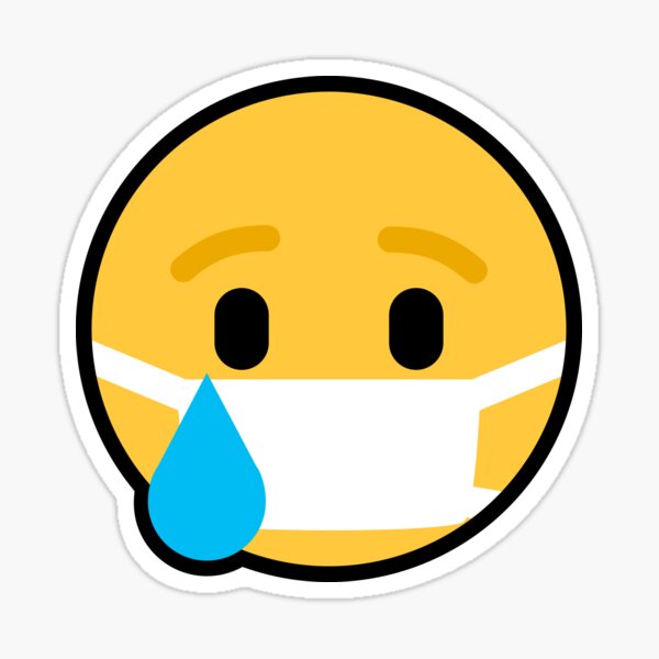 "Masked Tears Emoji" Sticker for Sale by mnmlism | Redbubble