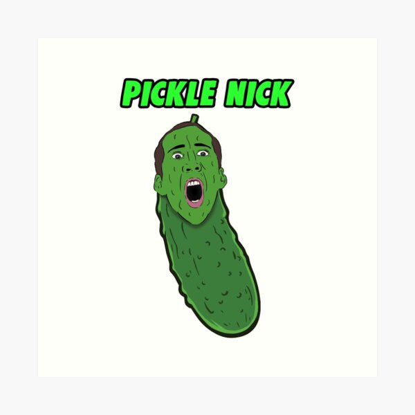 "Picolas Cage - Nicolas Cage Pickle Nick" Art Print by Barnyardy ...