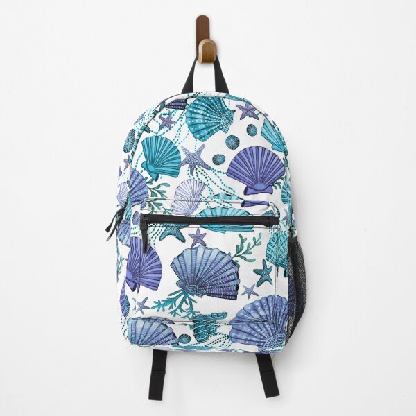 "starfish blue seashells on white" Backpack for Sale by MagentaRose ...