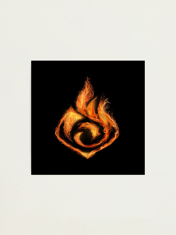 "Genshin Impact Symbol Element Fire Pyro Natlan" Photographic Print by ...