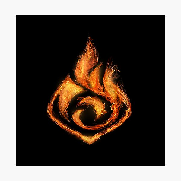 "Genshin Impact Symbol Element Fire Pyro Natlan" Photographic Print by ...