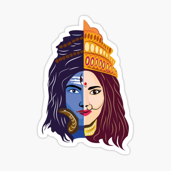"Lord Shiva and Parvati" Sticker for Sale by deeplaxman | Redbubble