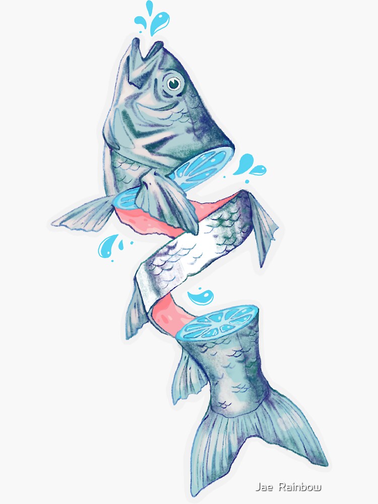 "Trans fish peeling design" Sticker by Ivegotartitude | Redbubble