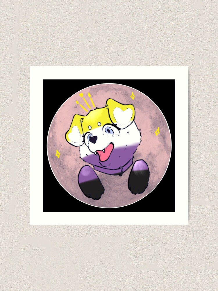 "Non-Binary Pride Dog" Art Print by blurryspirits | Redbubble