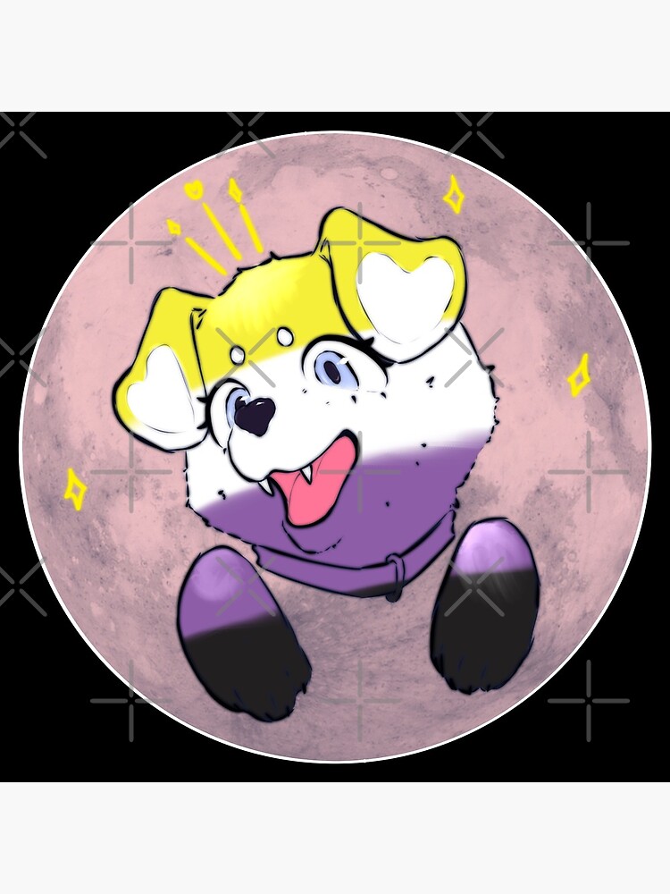 "Non-Binary Pride Dog" Art Print by blurryspirits | Redbubble