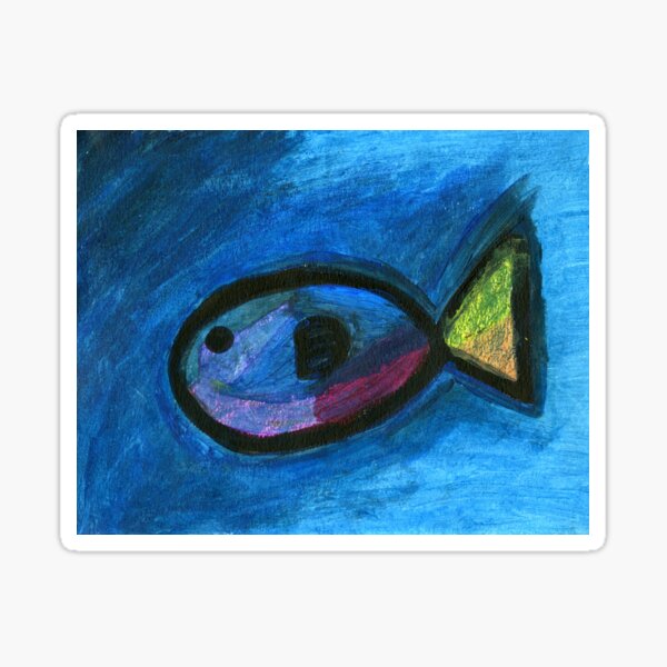 "Texture Blue Fish" Sticker by HarkLinloo | Redbubble